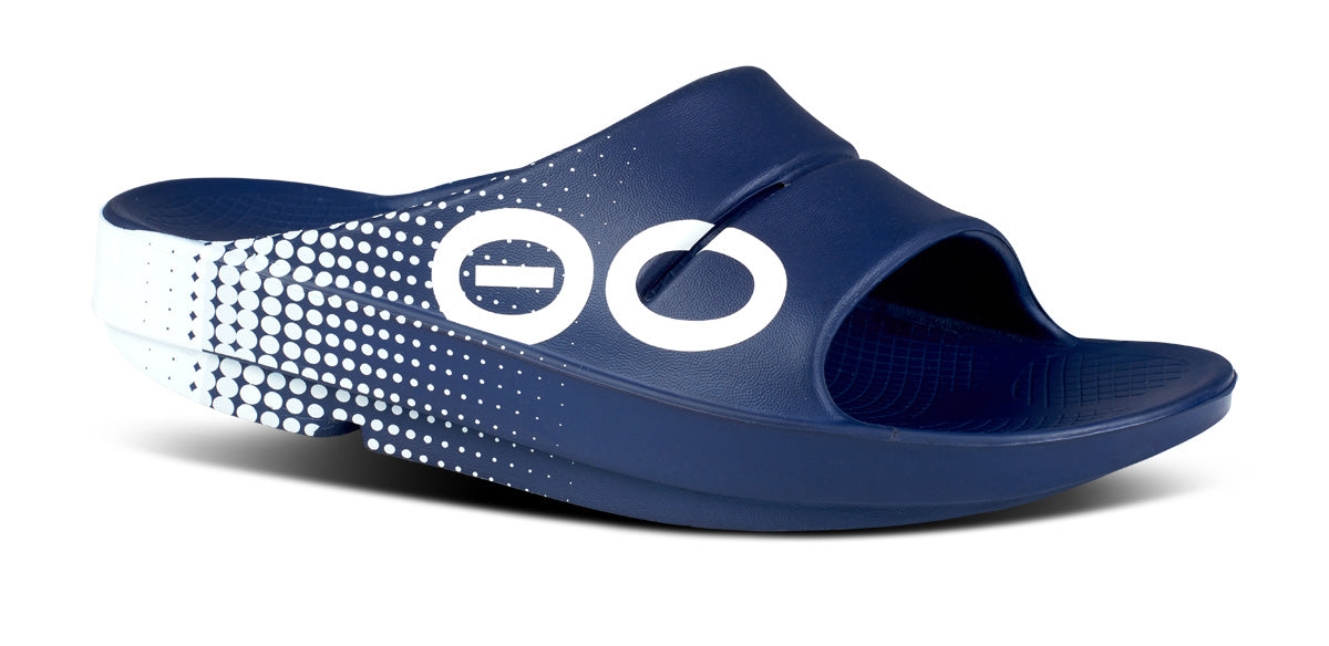 OOFOS Women's OOahh Sport Recovery Slides, Navy Matrix – oofos.com.au