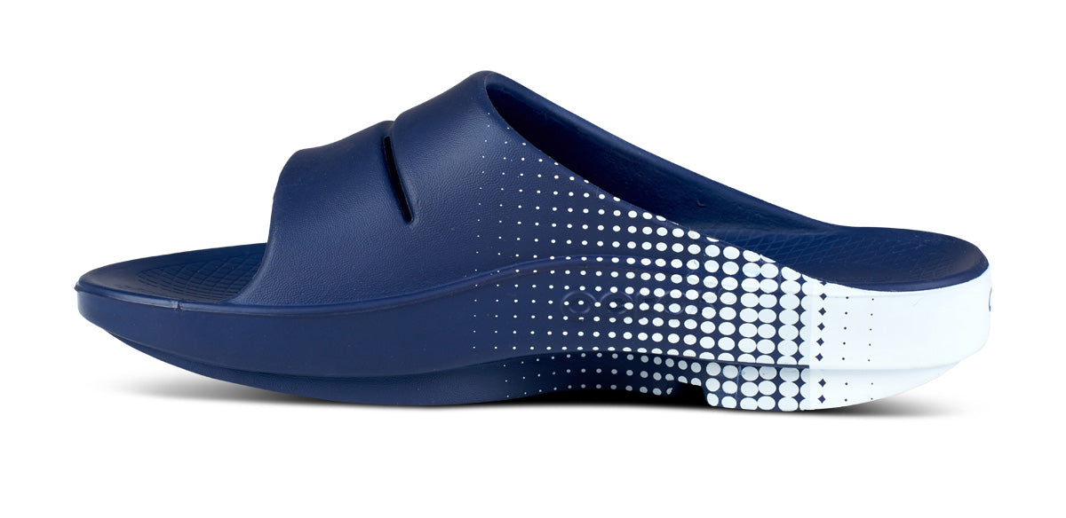 OOFOS Men's OOahh Sport Recovery Slides, Navy Matrix – oofos.com.au